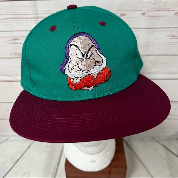 Disney | Accessories | Nos Vintage Grumpy 994 Hat Disney Dwarfs Snap ...